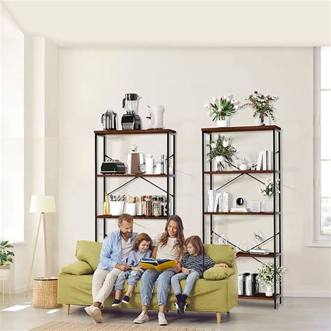180cm Adjustable 5 Layer Storage Rack With Stabilizer Versatile Bookshelf For Home And Office