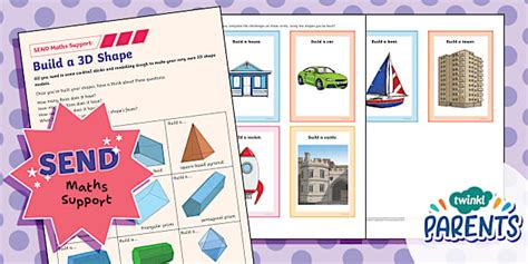 Send Maths Support Build A 3d Shape Year 3 Level