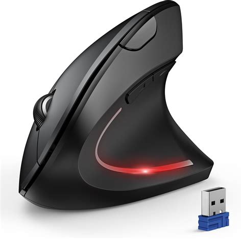 Lekvey Ergonomic Mouse Vertical Wireless Mouse Rechargeable Optical Carpal Tunnel