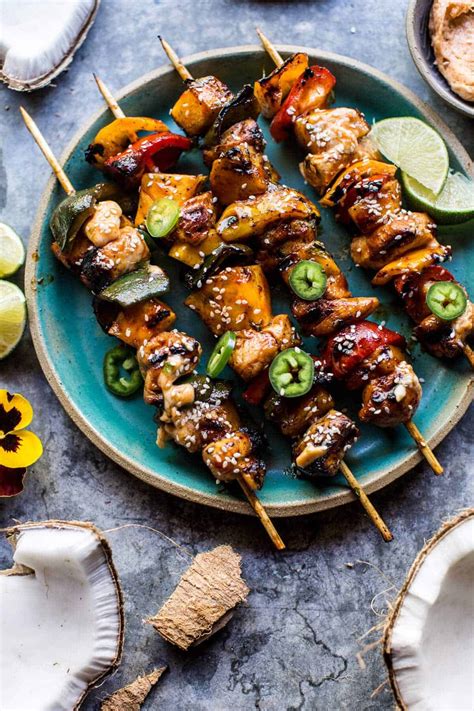 Hawaiian BBQ Skewers With Sriracha Lime Butter Half Baked Harvest