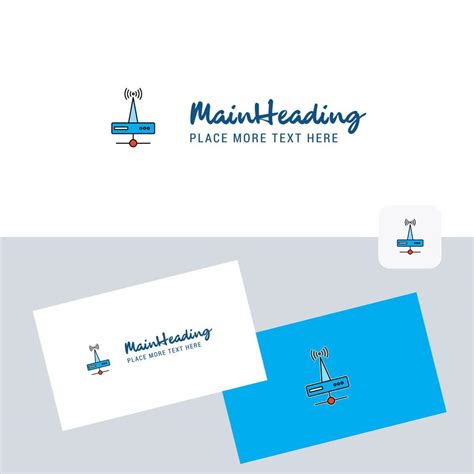Wifi Router Vector Logotype With Business Card Template Elegant