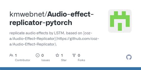 GitHub Kmwebnet Audio Effect Replicator Pytorch Replicate Audio