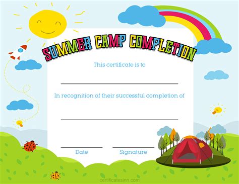 Summer Camp Completion Certificate Templates For Word Professional Certificate Templates