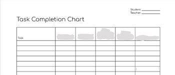 Task Completion Chart Behavior Data Tracking By Lauren Parker TPT