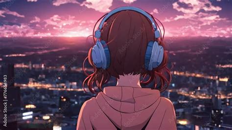Lofi Animation Synthwave Anime Manga Girl Lofi Bacground Wallpaper