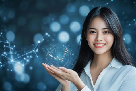 Smiling Professional Woman Presenting Data Analytics Concept With