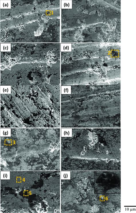 Sem Micrographs Of Abraded Surfaces Of Wc 12co Coating At 025 M S −1