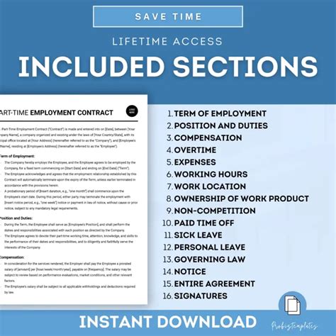 Part Time Employment Contract Template Probiztemplates