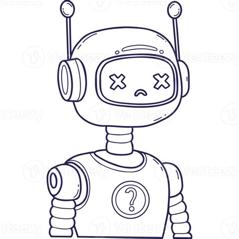 Outline Chatbot Face Error Robot Assistant Outline Drawing Avatar 71960467 Png