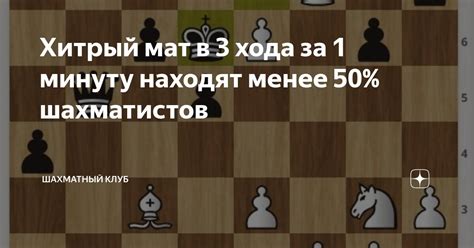 Хитрый мат в 3 хода за 1 минуту находят менее 50 шахматистов