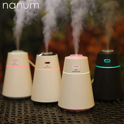 Humidificador e purificador de ar aromático difusor ultrassônico de óleos essenciais led
