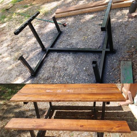 Diy Metal Picnic Table At Gladys Pina Blog