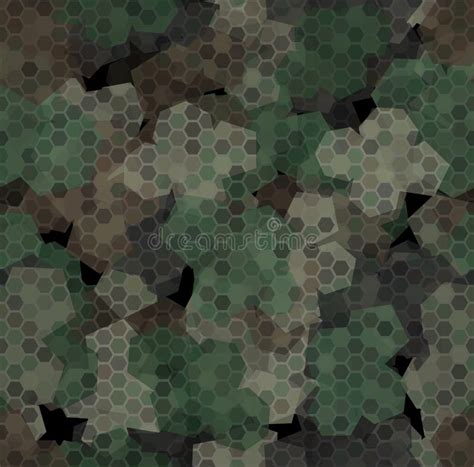 Woodland Forest Camouflage Seamless Pattern Background Texture Stock