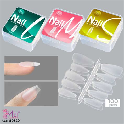 Tips Soft Gel Almendra Con Porosidad 100 Pcs S M L Mei De Moda