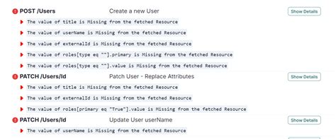 Scim Validator Failing Due To Missing Values From The Fetched Response
