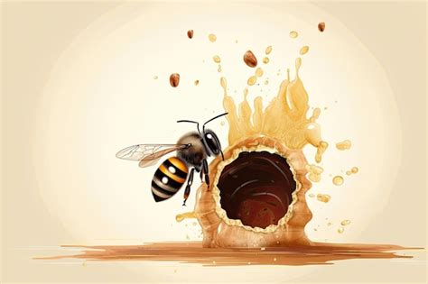Premium Ai Image Illustration Of A Honey Bee Generative Ai
