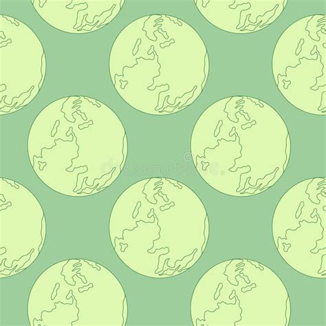 Planet Earth Engraved Seamless Pattern Vintage Sphere Of World In Hand