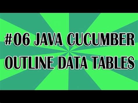 Java Cucumber Tutorial 06 Scenario Outline Data Tables QAShahin