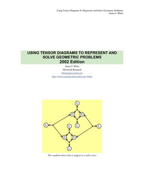 Pdf Using Tensor Diagrams To Represent And Solve Using Tensor