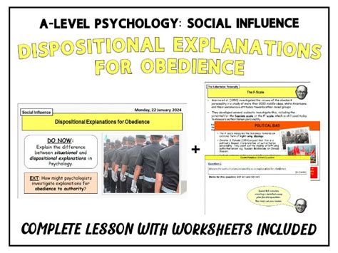 A Level Psychology Social Influence Topic [complete Topic] Teaching
