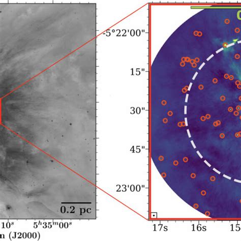 Left Hst R Band Image Acswfc Of The Orion Nebula With A