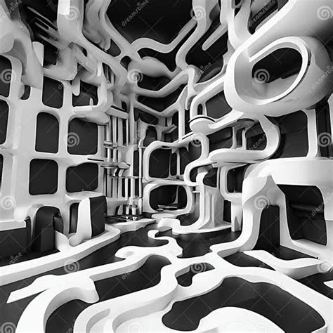 3d Background Black And White Abstract High Resolution Stock Illustration Illustration Of