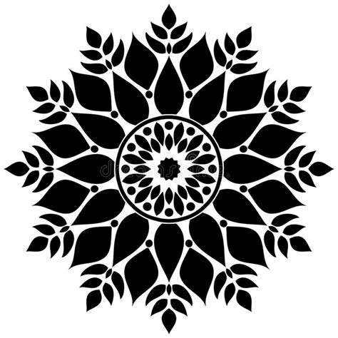 曼陀罗黑白几何圆饰 插图，花 向量元素 曼陀罗 向量例证 插画 包括有 艺术性 附庸风雅 火焰 艺术 176049239