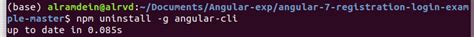 Nodejs Cant Uninstall Angular Cli In Ubuntu It Says `up To Date
