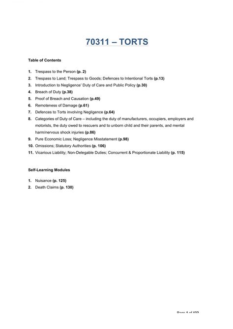 70311 Torts Full Set Notes 70311 Torts Uts Thinkswap
