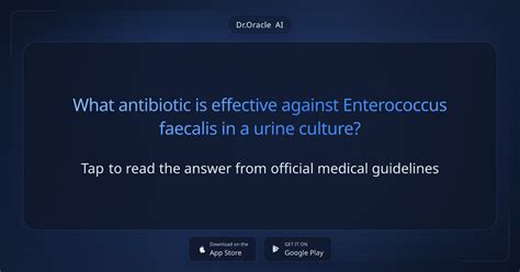 What Antibiotic Is Effective Against Enterococcus Faecalis In A Urine