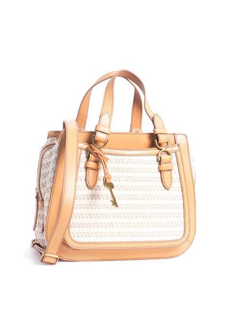 Fossil Brooke Satchel Natural Averand