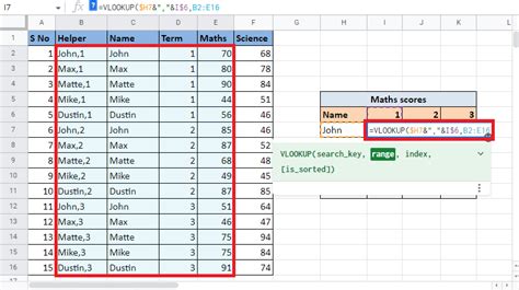 Comment VLOOKUP plusieurs critères et colonnes dans Google Sheets