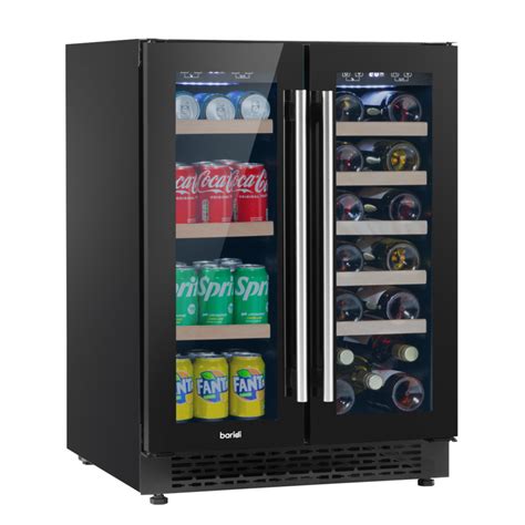 Baridi 60cm Dual Zone Wine Cooler And Drinks Fridge 40 Bottle 120 Can