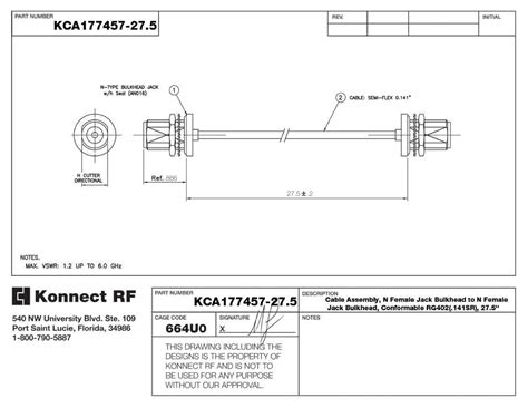 Cable Assembly N Female Jack Bulkhead To N Female Jack Bulkhead Conformable Rg402141sr 27
