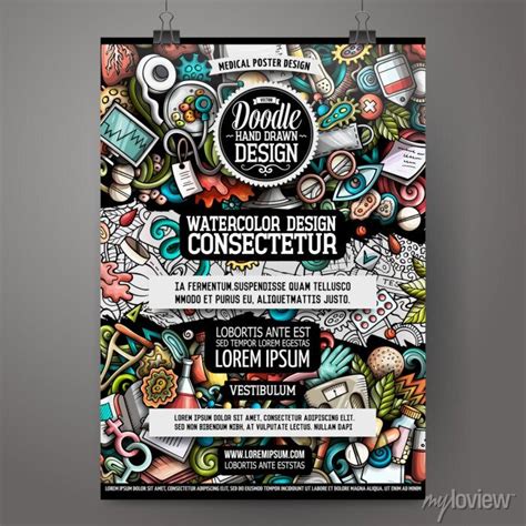 Cartoon Vector Doodles Medicine Poster Template Posters For The Wall