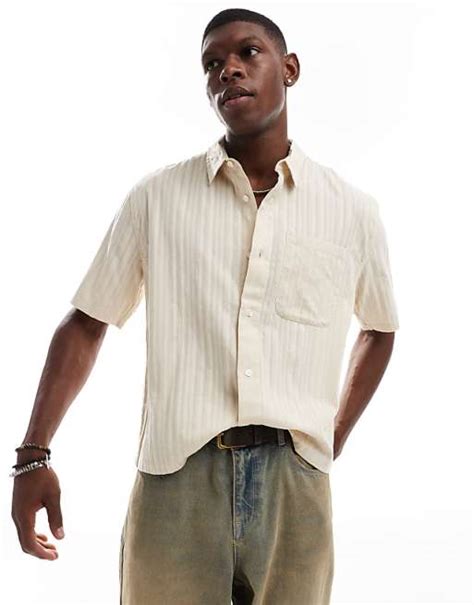 Abercrombie And Fitch Chemise En Lin à Manches Courtes Beige Asos