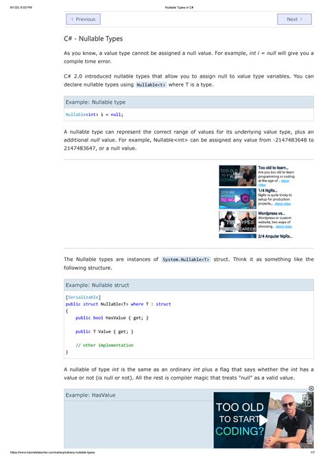 16 nullable types in c c nullable types as you know a value type