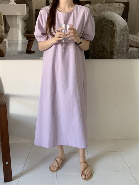 멜팅멜로우 단독제작당일발송 라일락 퍼프 원피스 라일락블랙 위시버킷