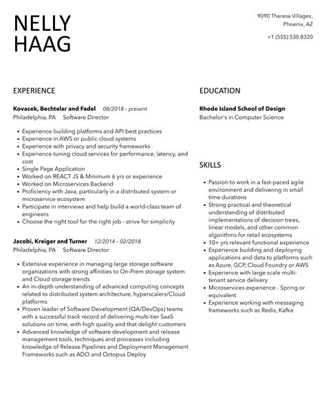 Software Director Resume Samples Velvet Jobs