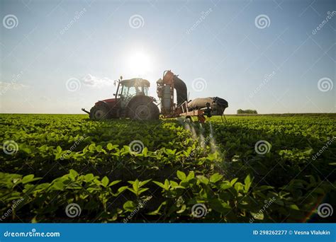 Spraying Pesticides At Soy Bean Fields Stock Image Image Of Farm