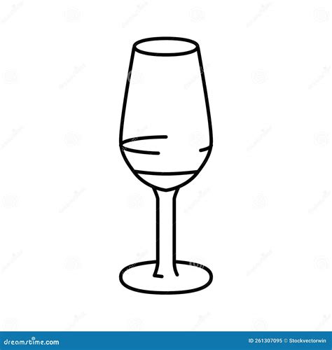 Liquid Wine Glass Line Icon Vector Illustration Stock Vector