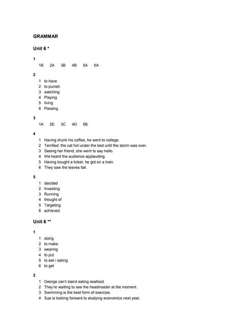 Answer Key Unit 6 Doc