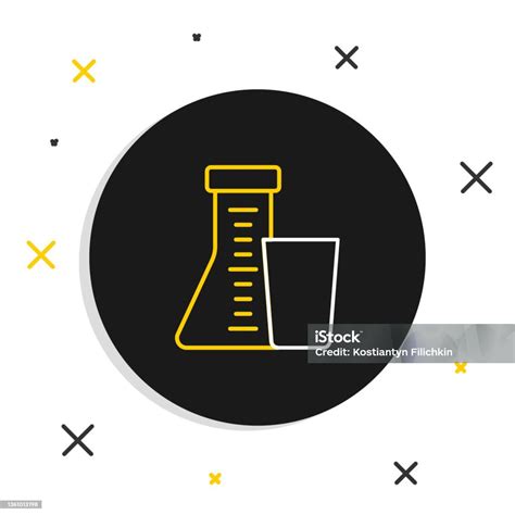 Tube Dessai De Ligne Et Icône Dessai Chimique De Laboratoire De Fiole