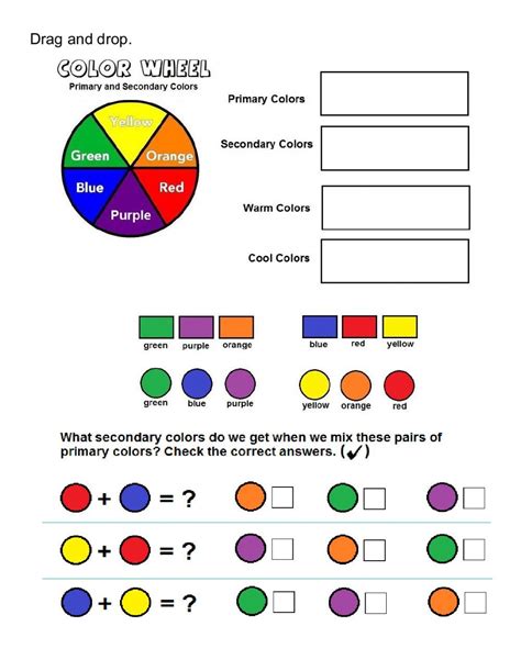 Primary And Secondary Colors Worksheet