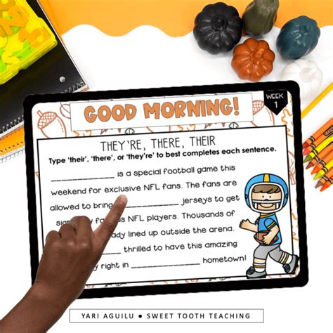 3rd Grade Fall Morning Work Ela Daily Review Activities Digital Bell Ringers Shop Sweet