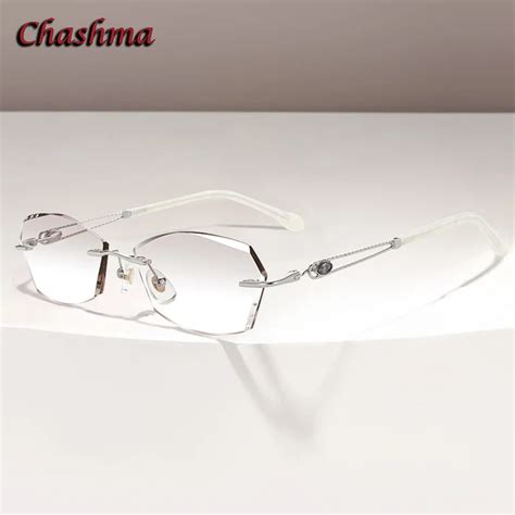 Chashma Lady Luxury Eyeglass Gradient Light Color Lenses Titanium Frame