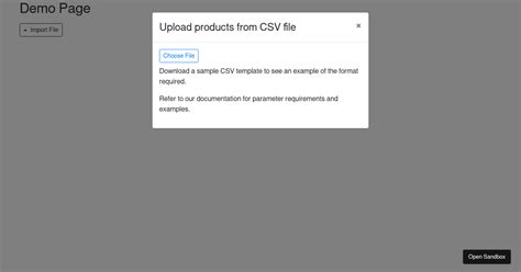Csv Upload Mock Flow Codesandbox