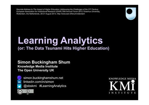 learning analytics or the data tsunami hits higher education ppt