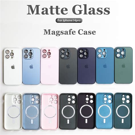 AG Caixa De Vidro Fosco Magsafe Para IPhone 13 Pro MAX 14 Plus Capa