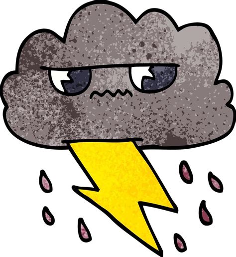 Cartoon Doodle Angry Storm Cloud 12145876 Vector Art At Vecteezy